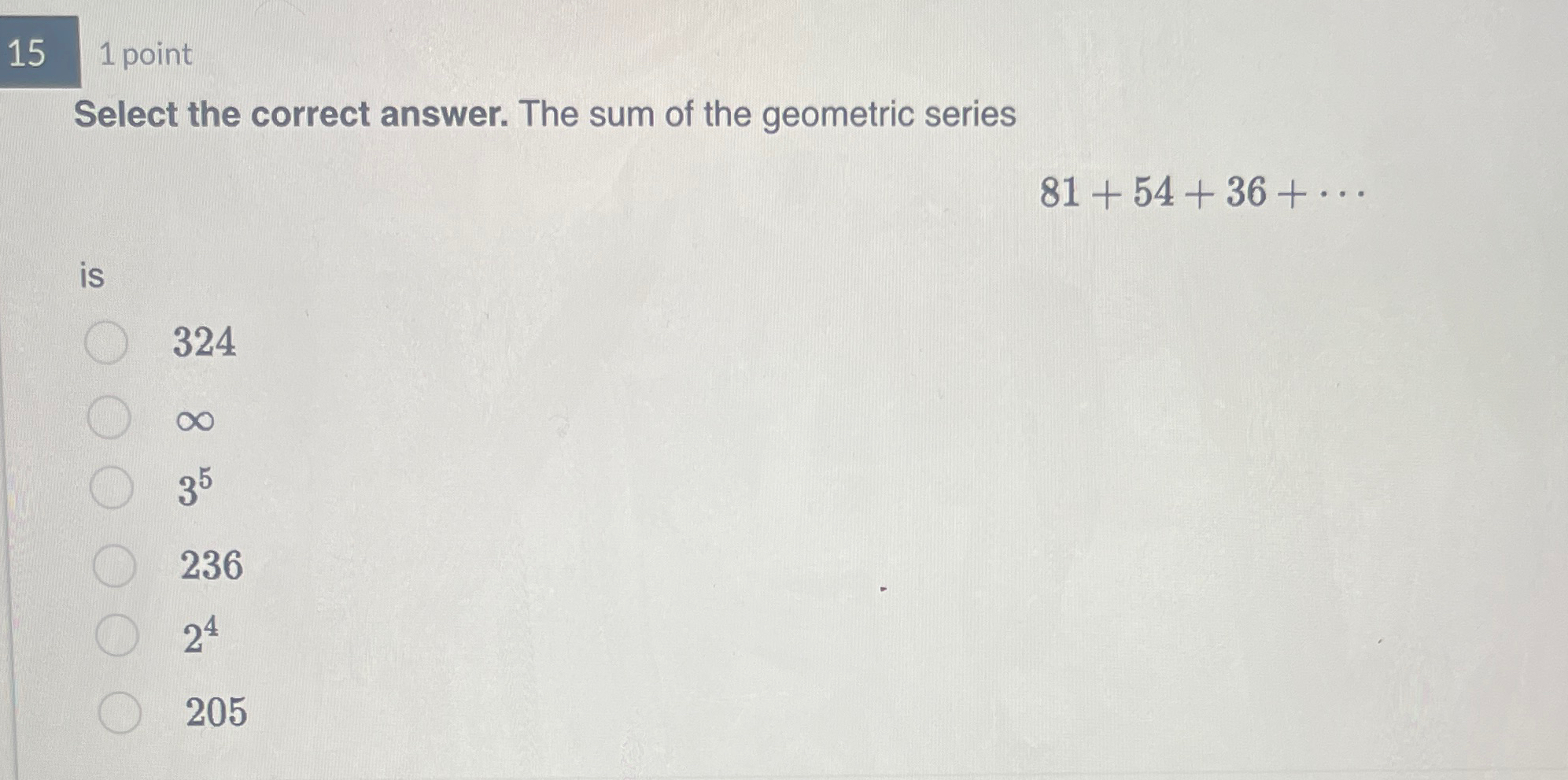 Solved 151 pointSelect the correct answer. The sum of the | Chegg.com Solved 151 pointSelect the correct answer. The sum of the | Chegg.com