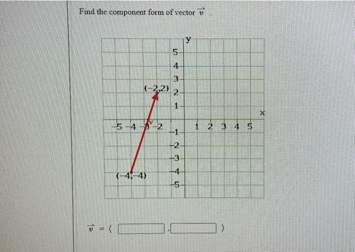 Solved Find the component form of vector v ܙ ܕ ܀ 8 ܝ ry 5 4 | Chegg.com