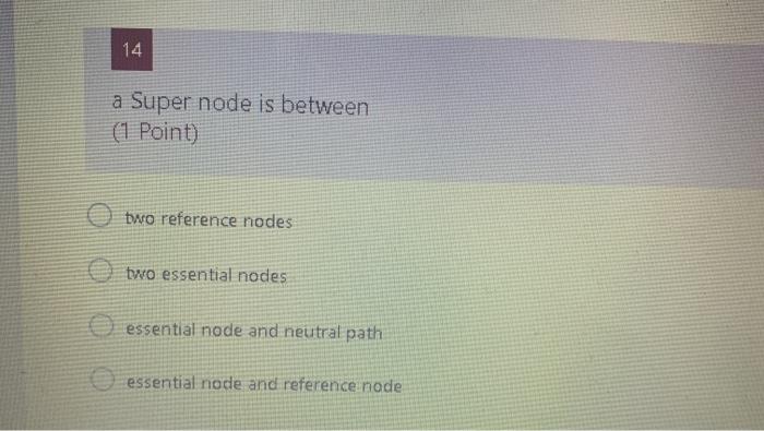 Solved 14 a Super node is between (1 Point) O two reference | Chegg.com