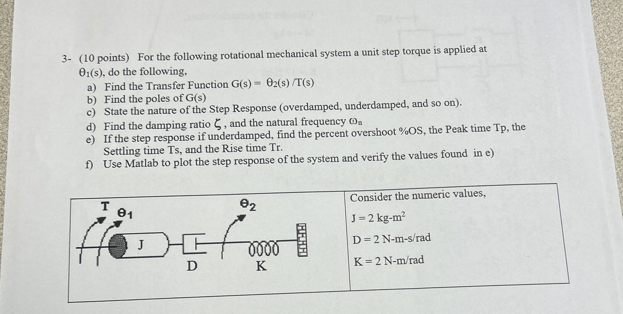 Solved 3- (10 ﻿points) ﻿For the following rotational | Chegg.com