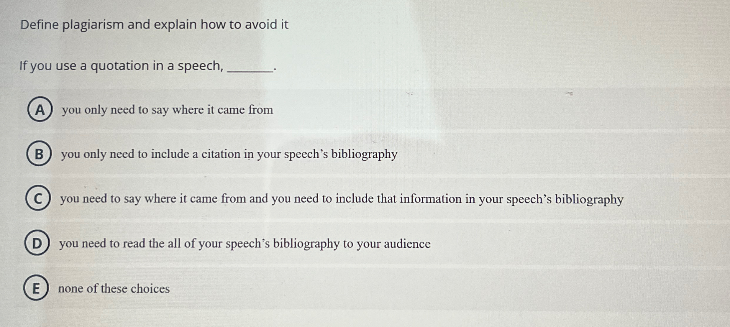 Solved Define plagiarism and explain how to avoid itIf you | Chegg.com