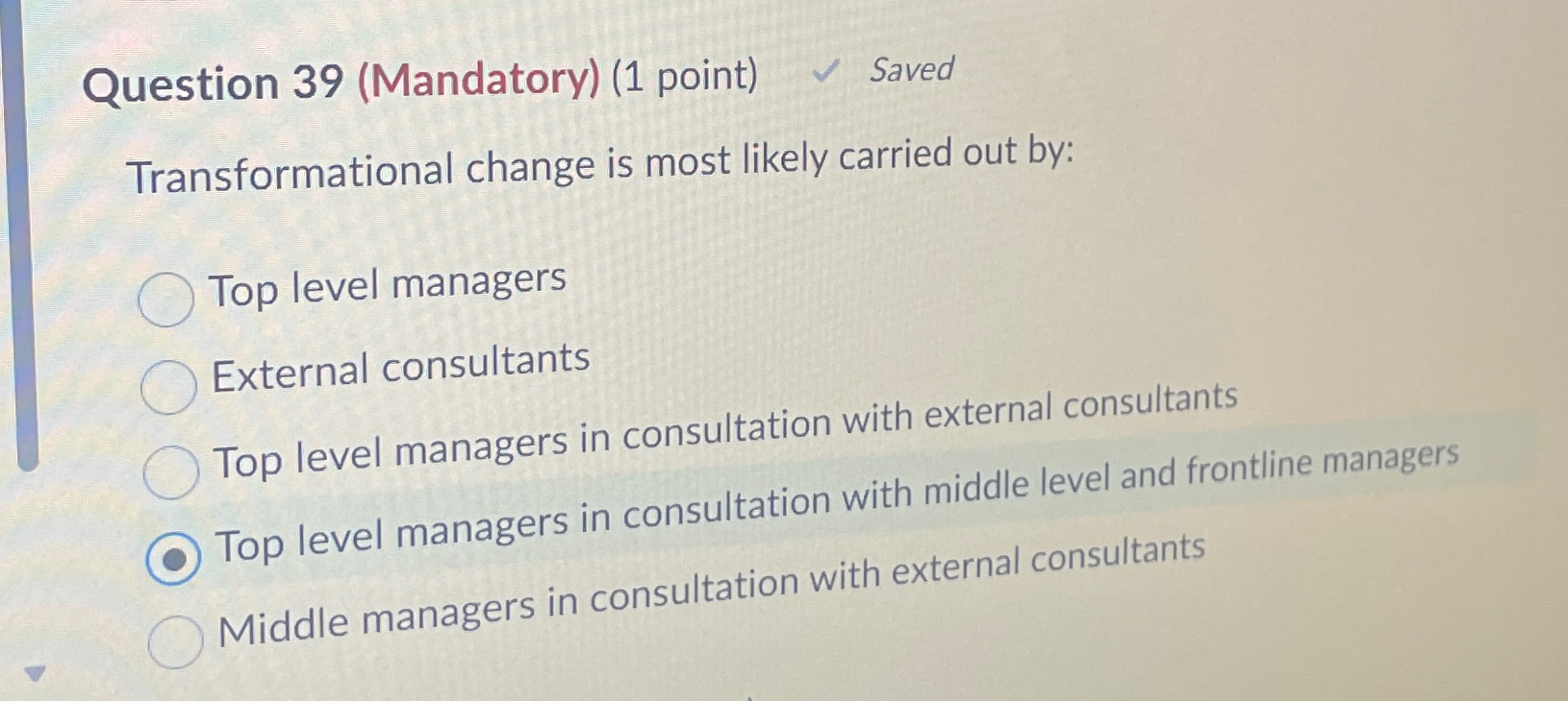 Solved Question 39 (Mandatory) (1 ﻿point) | Chegg.com