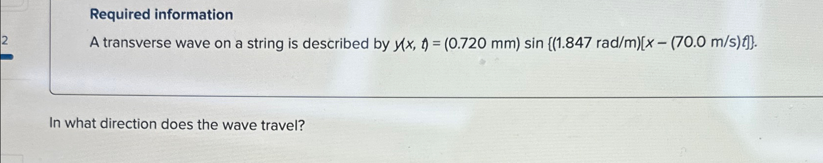 Solved Required informationA transverse wave on a string is | Chegg.com