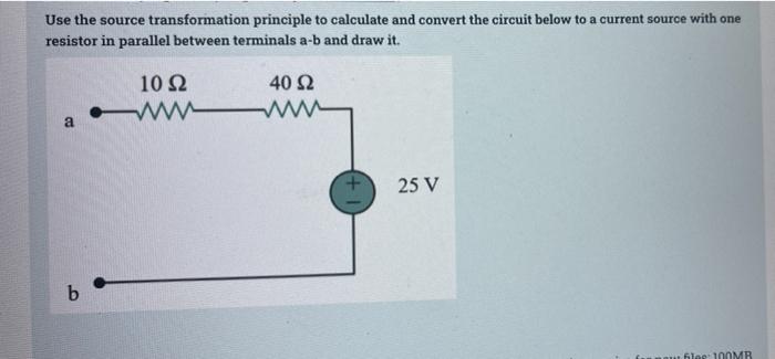 Solved Use the source transformation principle to calculate | Chegg.com