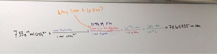 Solved 6. (10 pt) What volume (in uL ) of 1m2CrO4 (FM | Chegg.com Solved 6. (10 pt) What volume (in uL ) of 1m2CrO4 (FM | Chegg.com