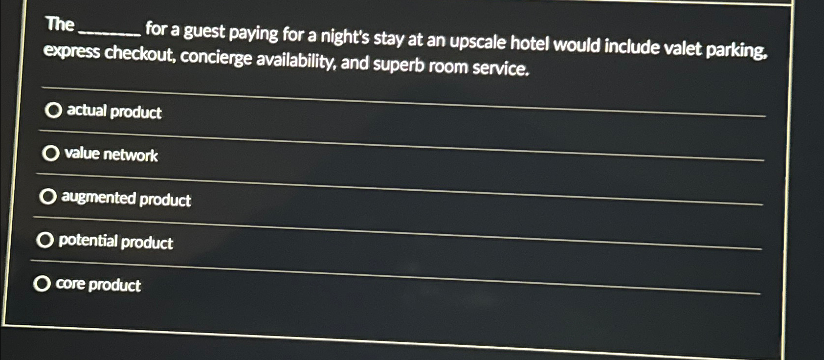 Solved The q, ﻿for a guest paying for a night's stay at an | Chegg.com