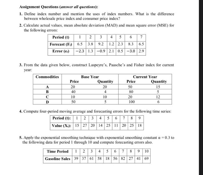 Solved Assignment Questions (answer all questions): 1. | Chegg.com