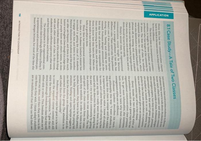 8.1 Case Study-A Tale of Two Classes be mote | Chegg.com