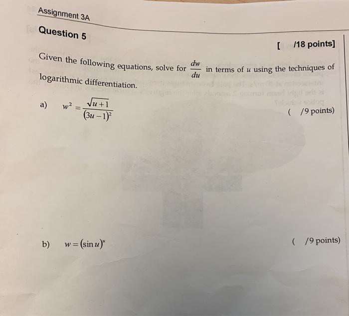Solved Assignment 3A Question 5 [ 718 points] Given the | Chegg.com