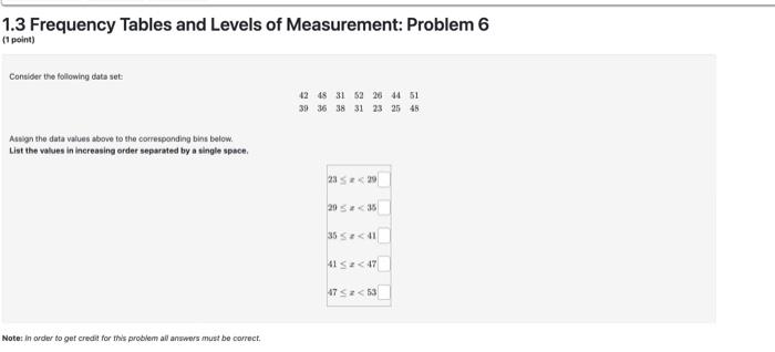 Solved 1.3 Frequency Tables and Levels of Measurement: | Chegg.com