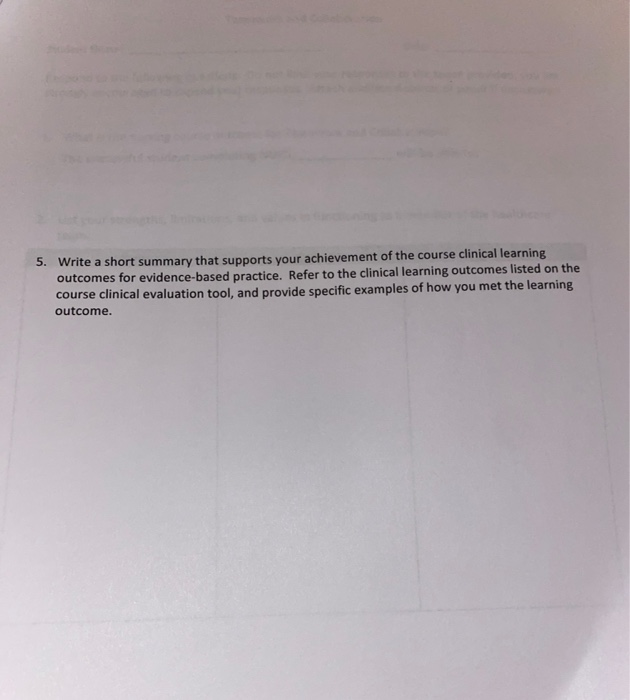 Solved 5. Write a short summary that supports your | Chegg.com