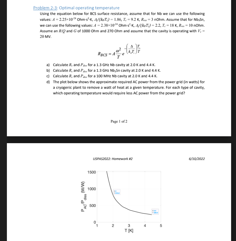 Solved Problem 2-3: Optimal operating temperatureUsing the | Chegg.com