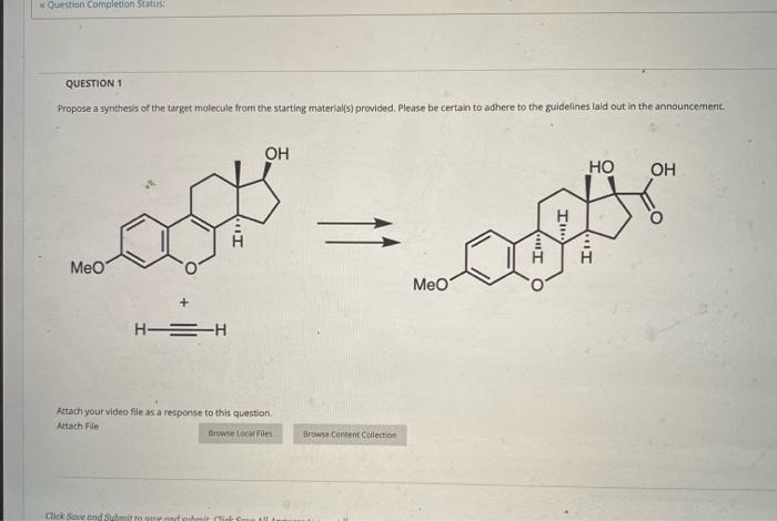 Solved 1) usibg the molecule provided, propose a synthesis | Chegg.com