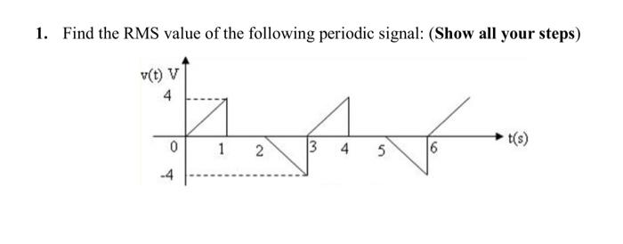 Solved 1. Find the RMS value of the following periodic | Chegg.com