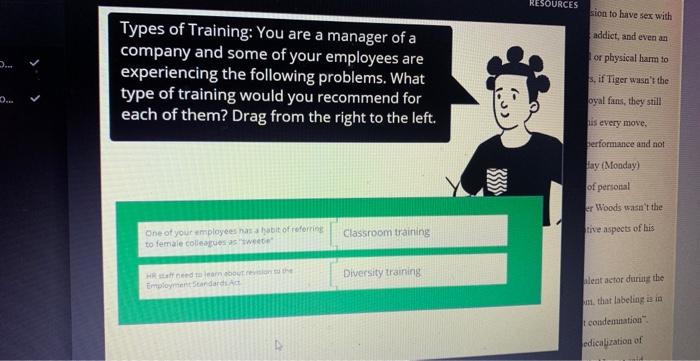 Solved Types of Training: You are a manager of a company and | Chegg.com