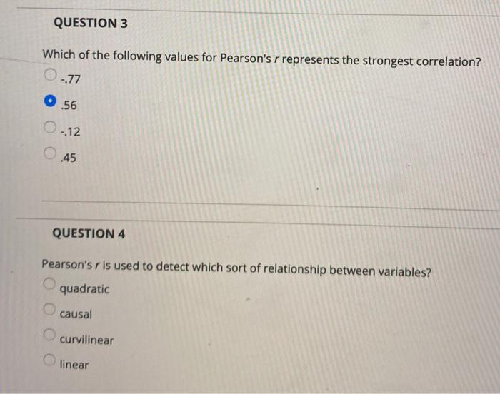 Solved QUESTION 3 Which of the following values for | Chegg.com