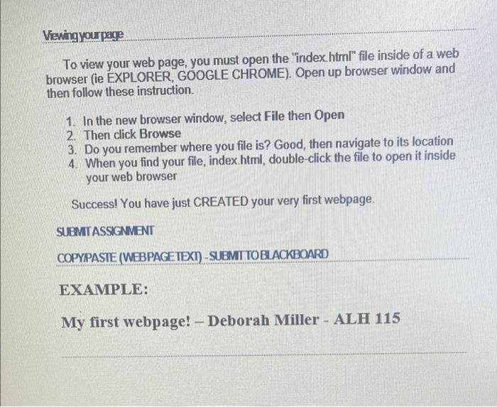 Solved How to Write an HTML Webpage Using Notepad Several | Chegg.com
