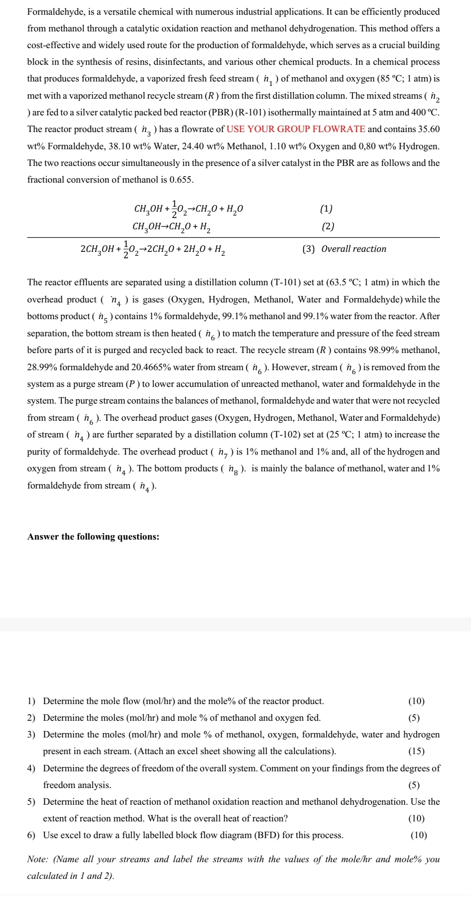 Solved Formaldehyde, is a versatile chemical with numerous | Chegg.com