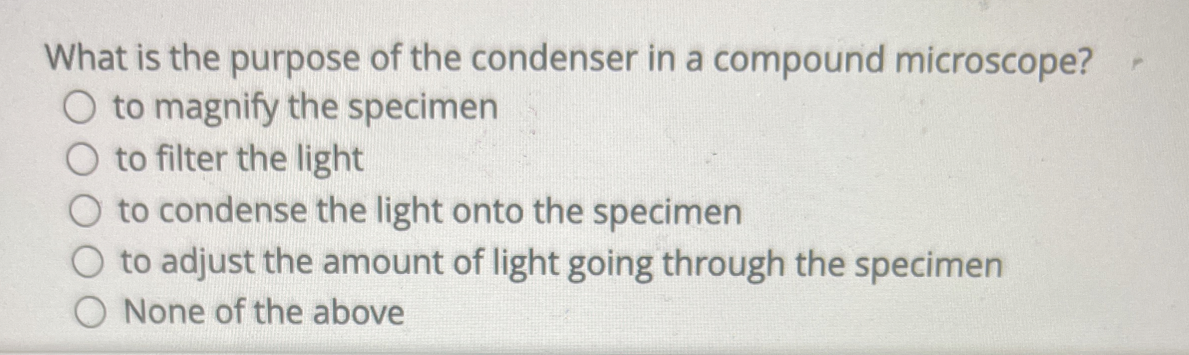Solved What is the purpose of the condenser in a compound | Chegg.com