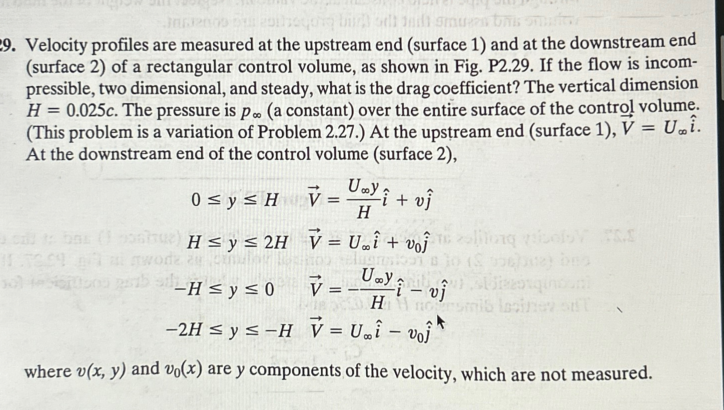 Solved Velocity profiles are measured at the upstream end | Chegg.com