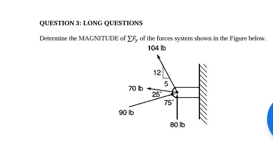 Solved QUESTION 3: LONG QUESTIONS Determine the MAGNITUDE of | Chegg.com