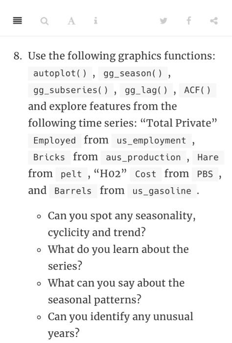Solved Use the following graphics functions: autoplot(), | Chegg.com