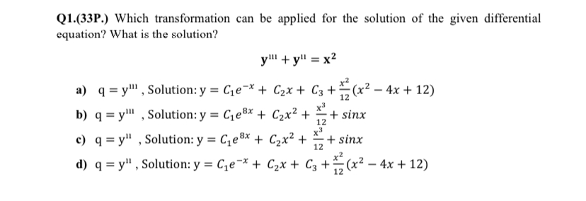 Solved Q1.(33P.) ﻿Which transformation can be applied for | Chegg.com