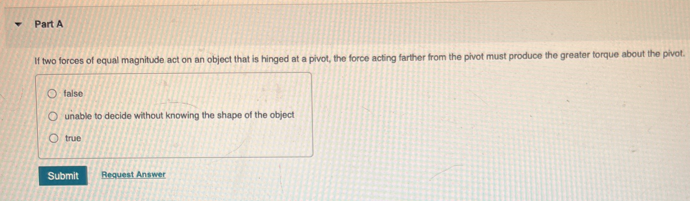Solved Part AIf two forces of equal magnitude act on an | Chegg.com
