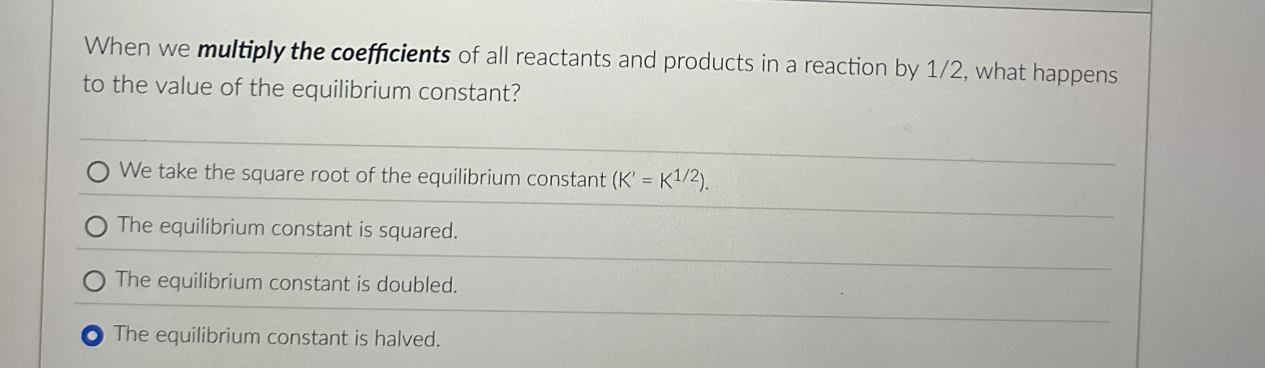 Solved When we multiply the coefficients of all reactants | Chegg.com