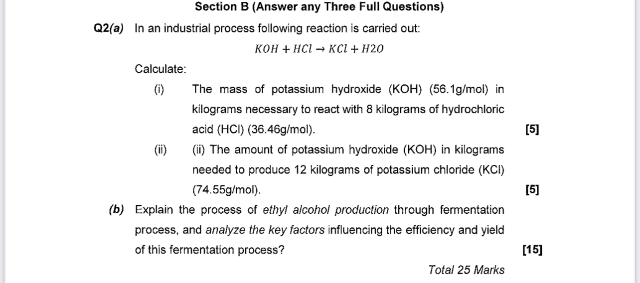 Section B (Answer any Three Full Questions)Q2(a) ﻿In | Chegg.com