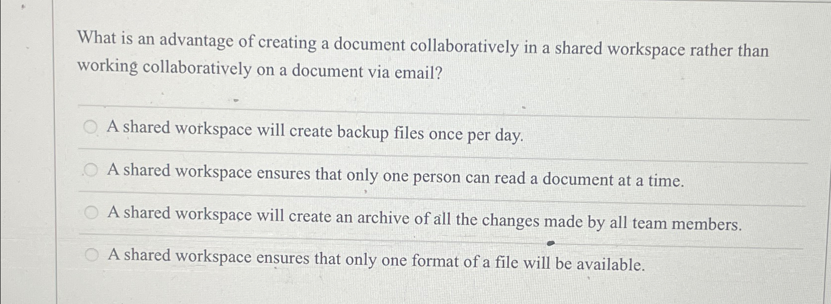 Solved What is an advantage of creating a document | Chegg.com
