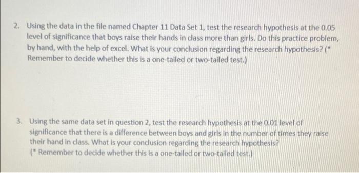 Solved 2. Using the data in the file named Chapter 11 Data | Chegg.com