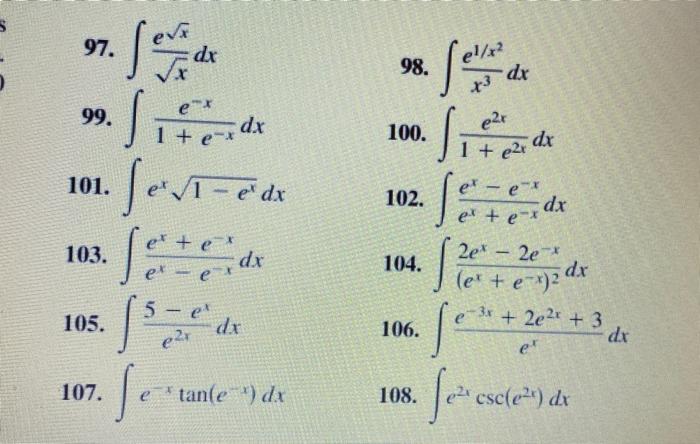 Solved Finding an Indefinite Integral In Exercises 91-108, | Chegg.com Solved Finding an Indefinite Integral In Exercises 91-108, | Chegg.com