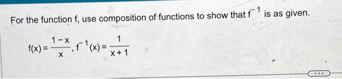 Solved For The Function F Use Composition Of Functions To 