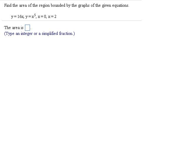 Solved Find the area of the region bounded by the graphs of | Chegg.com