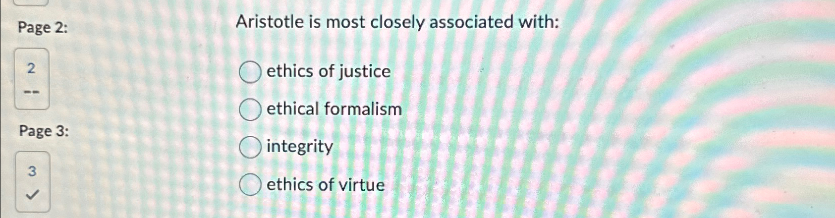 Solved Aristotle is most closely associated with:ethics of | Chegg.com