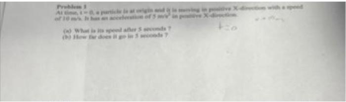 Solved Prablem 1 Ar time, t=0, a particle is at origin and | Chegg.com