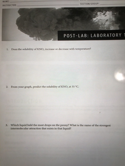 Solved NAME: INSTRUCTOR: SECTION/GROUP: POST-LAB: LABORATORY | Chegg.com Solved NAME: INSTRUCTOR: SECTION/GROUP: POST-LAB: LABORATORY | Chegg.com
