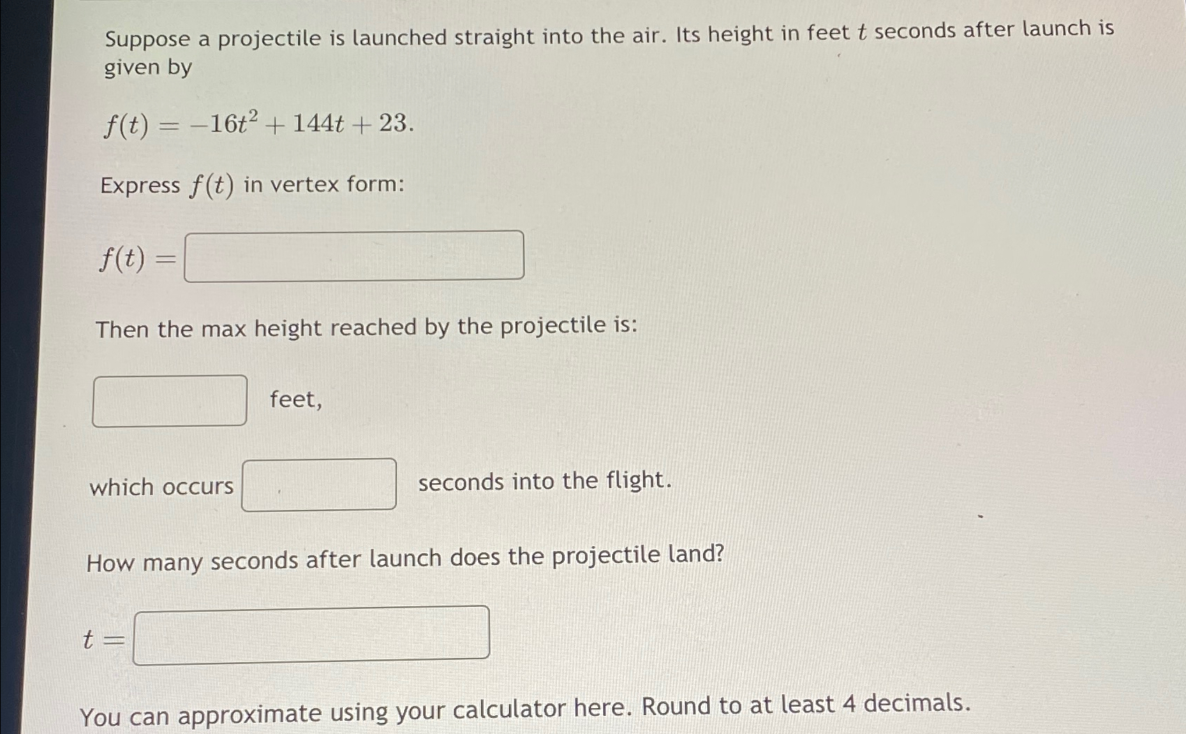 Solved Suppose a projectile is launched straight into the | Chegg.com