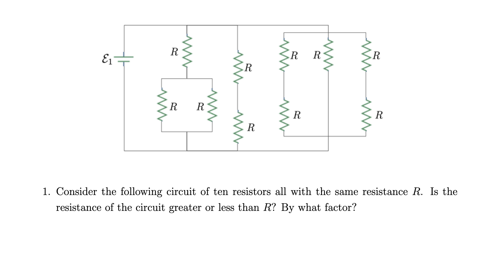 Solved Consider the following circuit of ten resistors all | Chegg.com