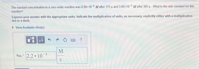 Solved The integrated rate laws for zero-, first-, and | Chegg.com