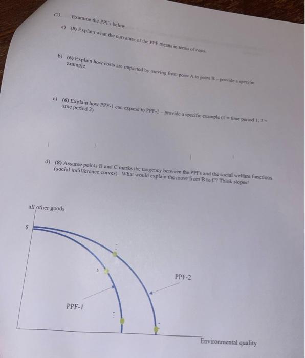 Solved c) (6) Explain how PPF-1 can expand to PPF-2-provide | Chegg.com
