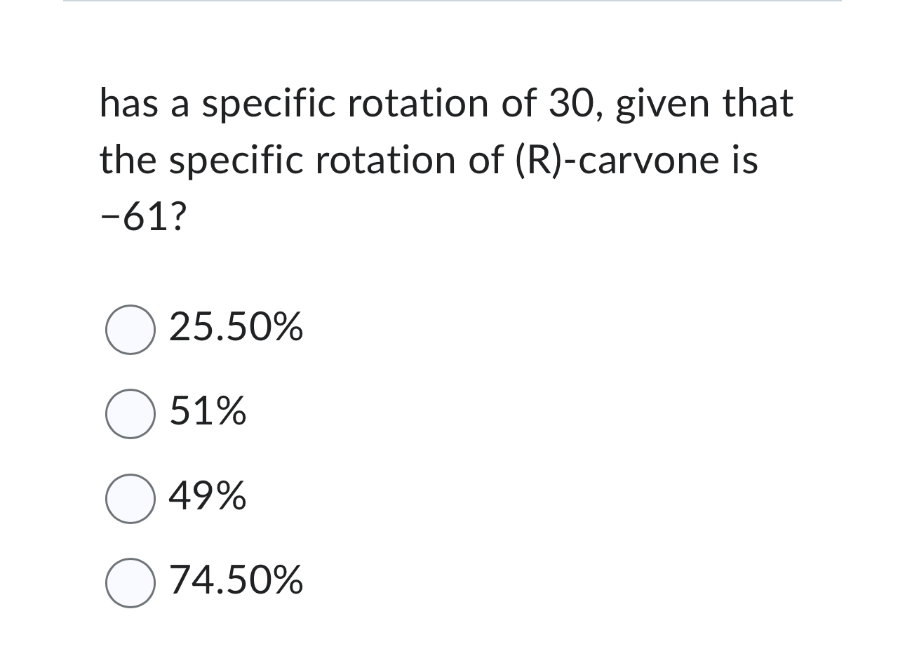 Solved has a specific rotation of 30, ﻿given that the | Chegg.com
