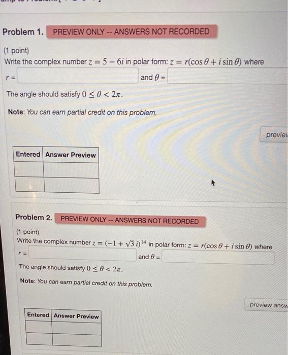 Solved (1 point) Write the complex number z=5−6i in polar | Chegg.com