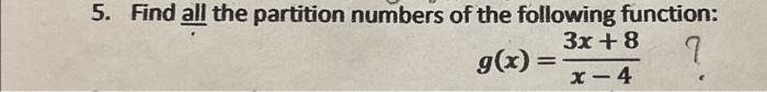Solved 5. Find all the partition numbers of the following | Chegg.com