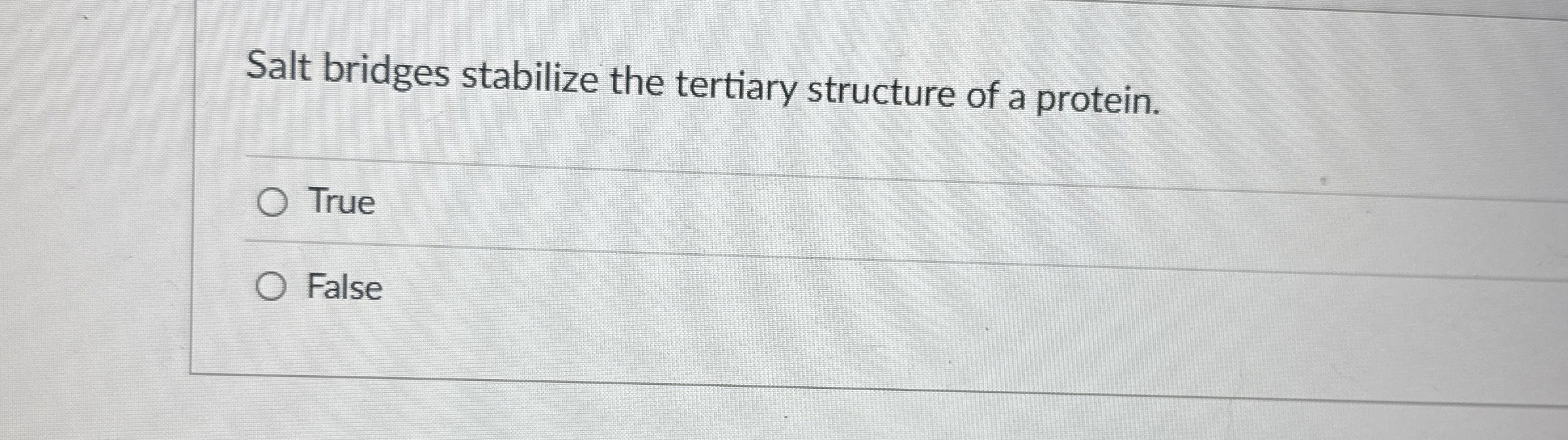 Solved Salt bridges stabilize the tertiary structure of a | Chegg.com