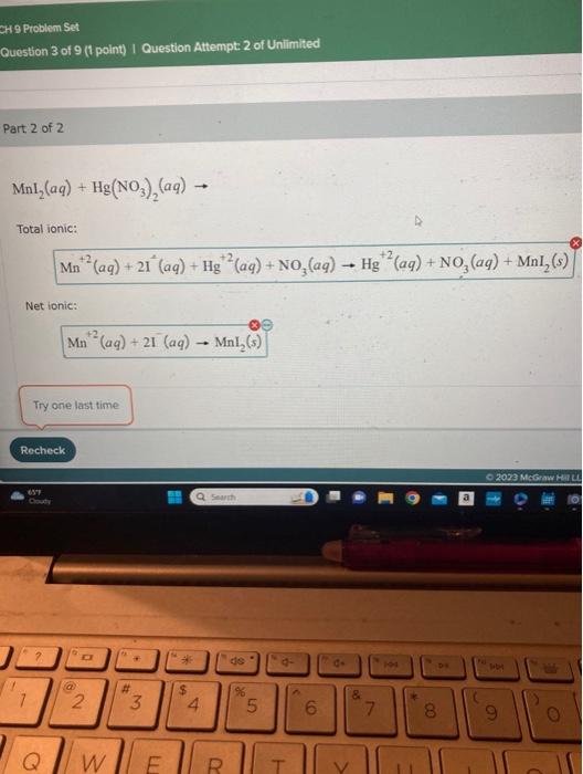 Solved MnI2(aq)+Hg(NO3)2(aq)→ Total ionic: | Chegg.com