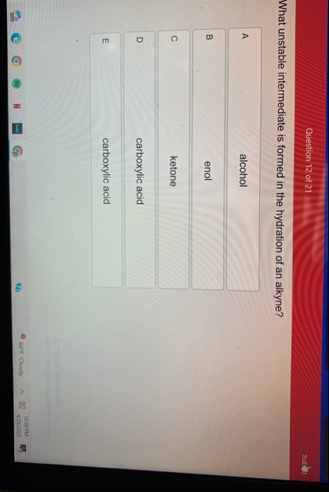 Solved Question 12 ﻿of 21SutWhat unstable intermediate is | Chegg.com
