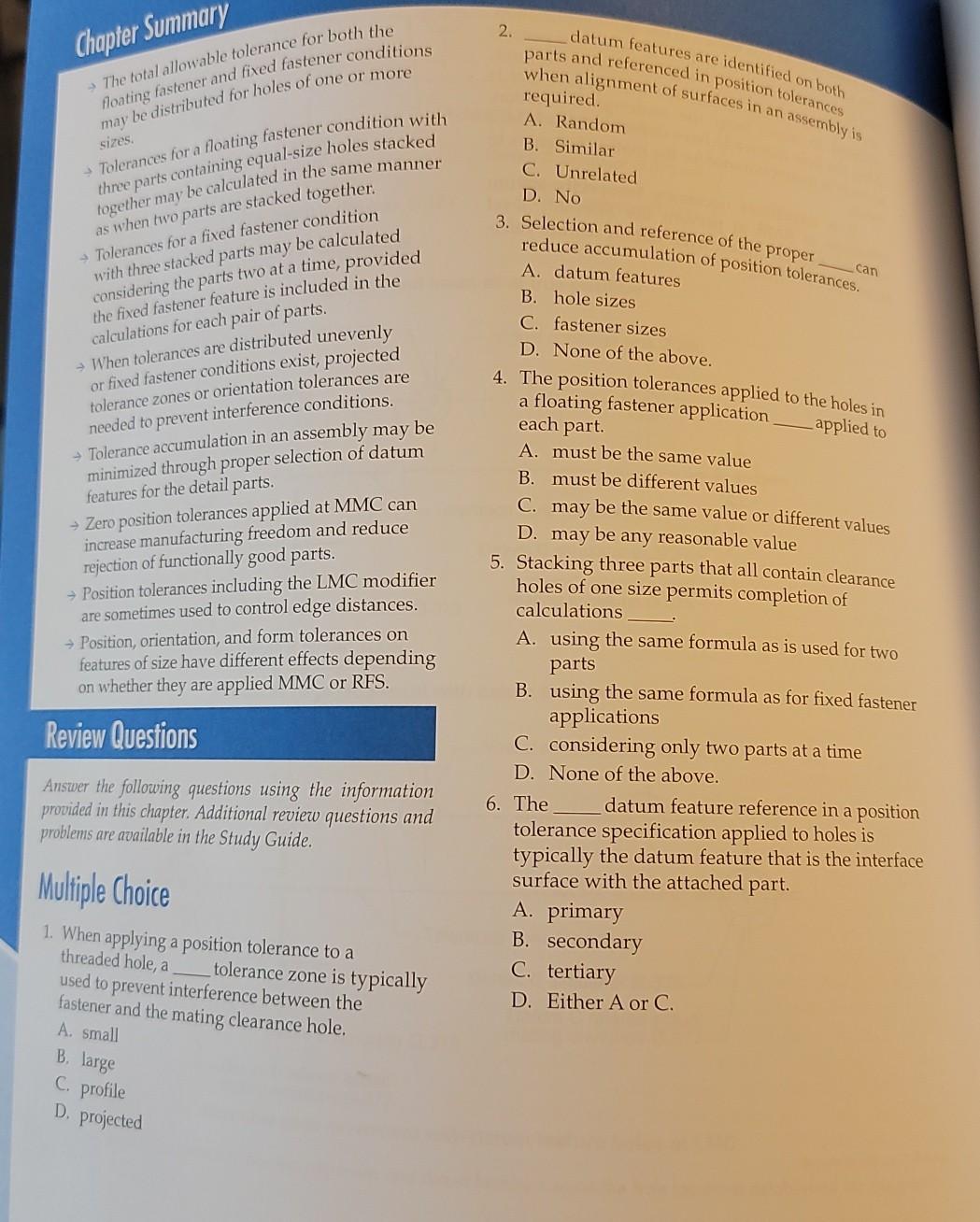 Solved 2. datum features are identified on both Chapter | Chegg.com