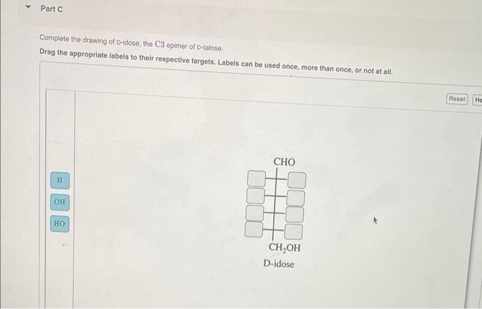 Solved Part A Complete the drawing of D-allose, the C3 | Chegg.com